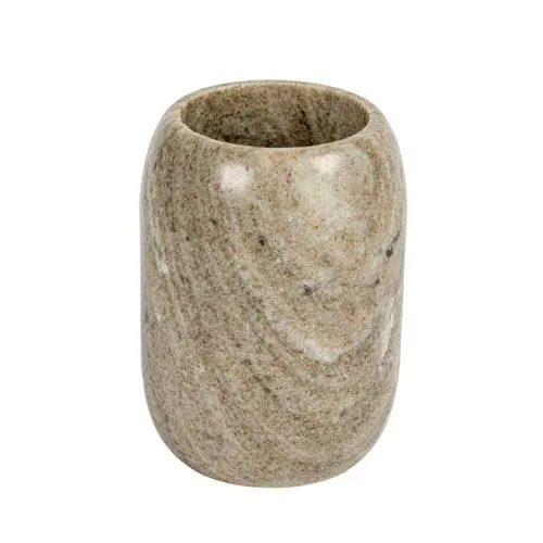 STORIED HOME Modern Marble Bottle Holder - Natural