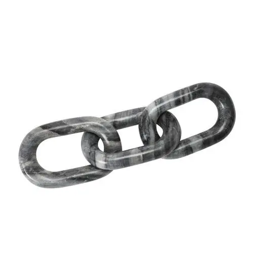 STORIED HOME Decorative Marble Chain - Grey