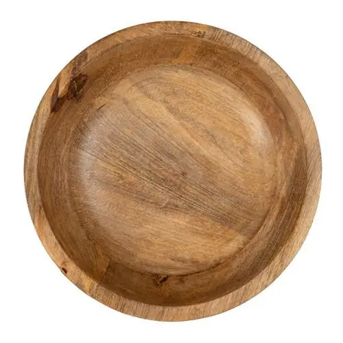 STORIED HOME Mango Wood Footed Bowl