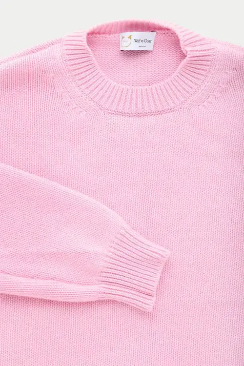 WOLF VS. GOAT (WVG) Cashmere Crewneck Sweater - Rosa