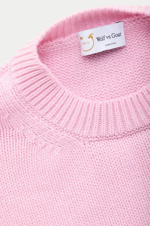 WOLF VS. GOAT (WVG) Cashmere Crewneck Sweater - Rosa