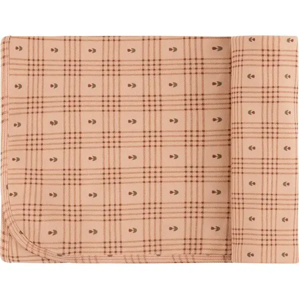 ELY'S & CO. Cotton Floral Plaid Collectionblanket - Pink