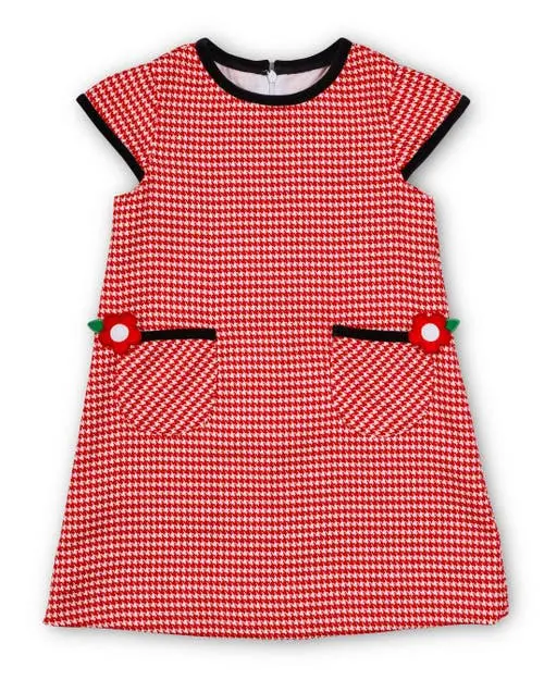FLORENCE EISEMAN Houndstooth Dress With Flower Appliqués