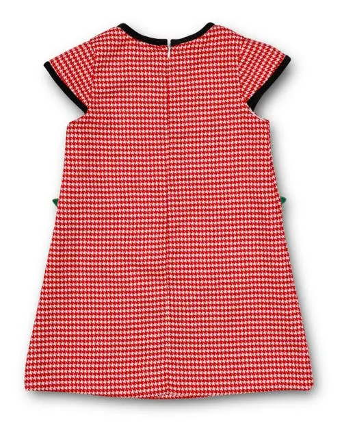 FLORENCE EISEMAN Houndstooth Dress With Flower Appliqués
