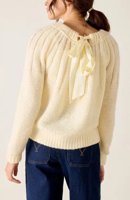 VOYAGEUR BY MERSEA Noelle Ribbon Cashmere Sweater - Cream