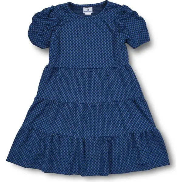 FLORENCE EISEMAN Jacquard Knit Tiered Skirt Dress - Dark Blue