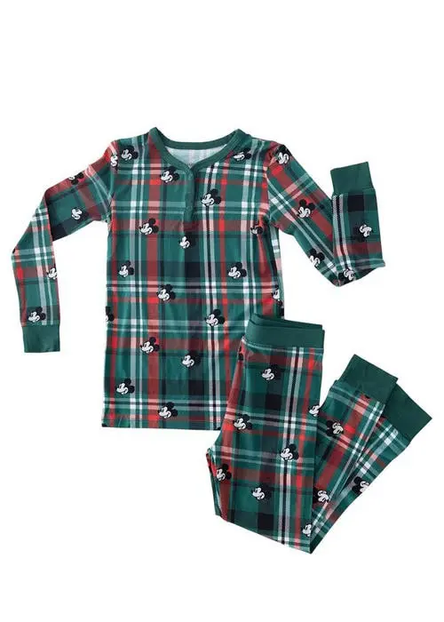 CHARLIE LOU BABY® Steamboat Willie Tartan Pajama Set - Multicolor