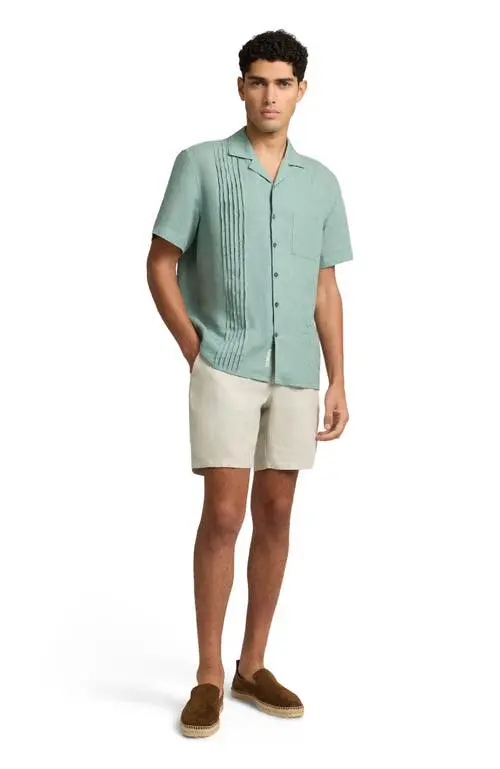 Onia Linen Pintuck Camp Shirt