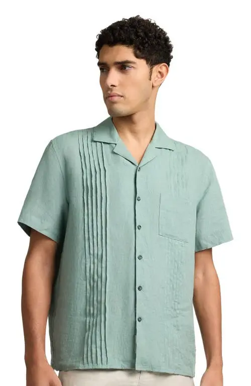 Onia Linen Pintuck Camp Shirt