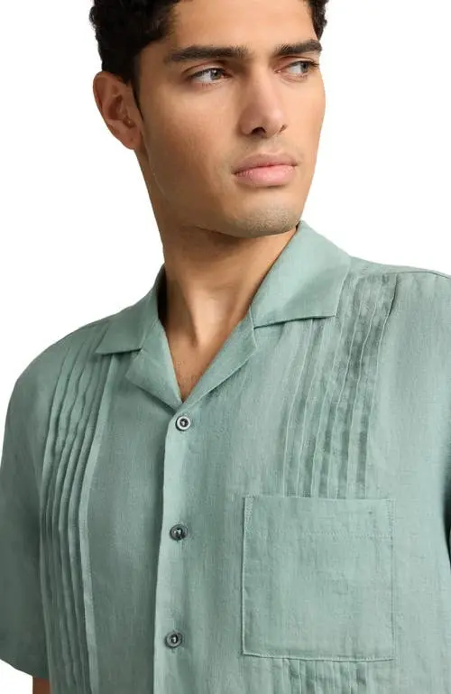 Onia Linen Pintuck Camp Shirt