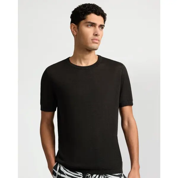 Onia Linen Knit Tee Shirt - Washed Black