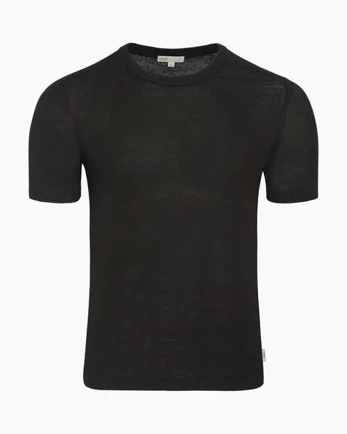 Onia Linen Knit Tee Shirt - Washed Black