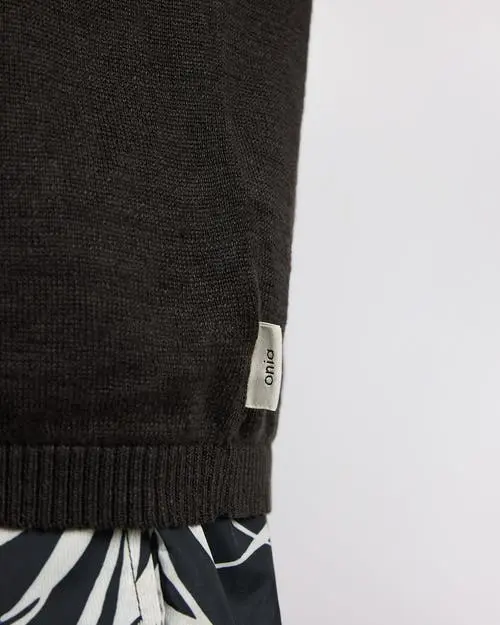 Onia Linen Knit Tee Shirt - Washed Black