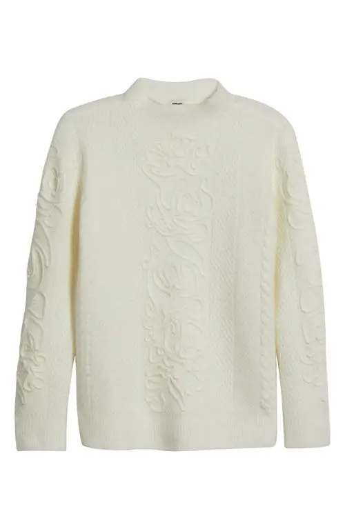Anne Klein Embroidered Funnel Neck Sweater - Eclair