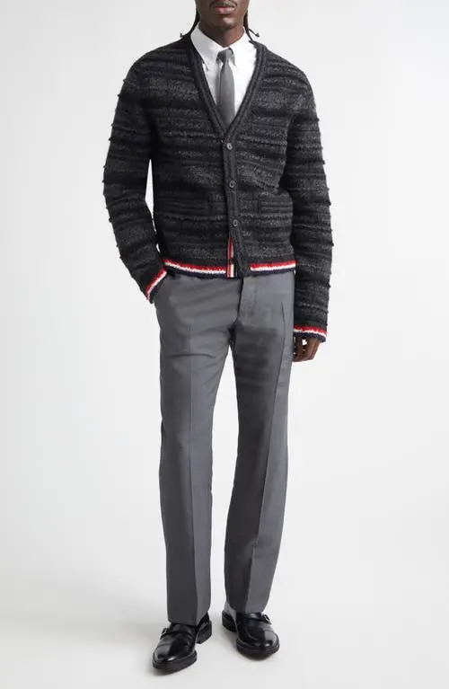 Thom Browne Tartan Check Inlay Jacquard Cardigan