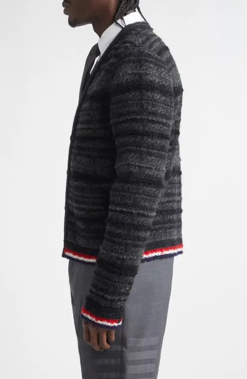 Thom Browne Tartan Check Inlay Jacquard Cardigan