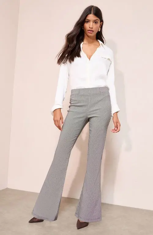 FRIENDS LIKE THESE Houndstooth Flare Pull-on Pants