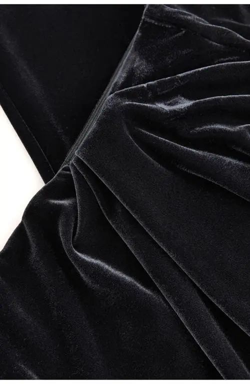 NEXT Velvet Drape Front Maxi Skirt - Black