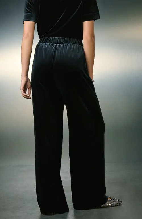 NEXT Velvet Wide Leg Pants - Black