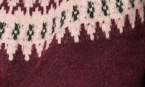 GIBSONLOOK Fair Isle Mock Neck Sweater - Burgundy Pink