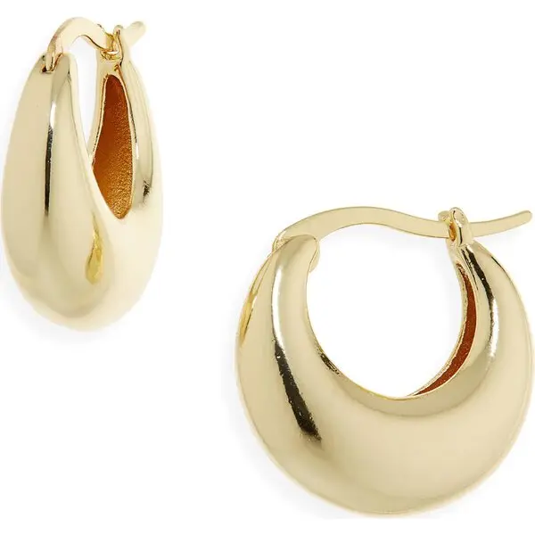Nordstrom Demi-fine Dome Hoop Earrings - 14k Gold Plated