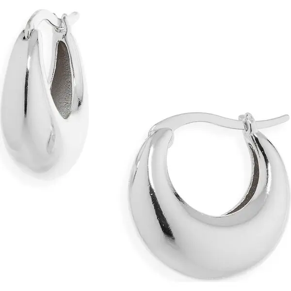Nordstrom Demi-fine Dome Hoop Earrings - Sterling Silver Plated