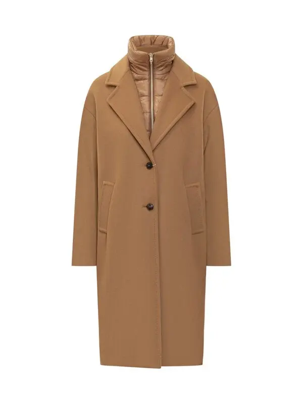 Herno Wool Coat With Removable Padded Insert - Beige