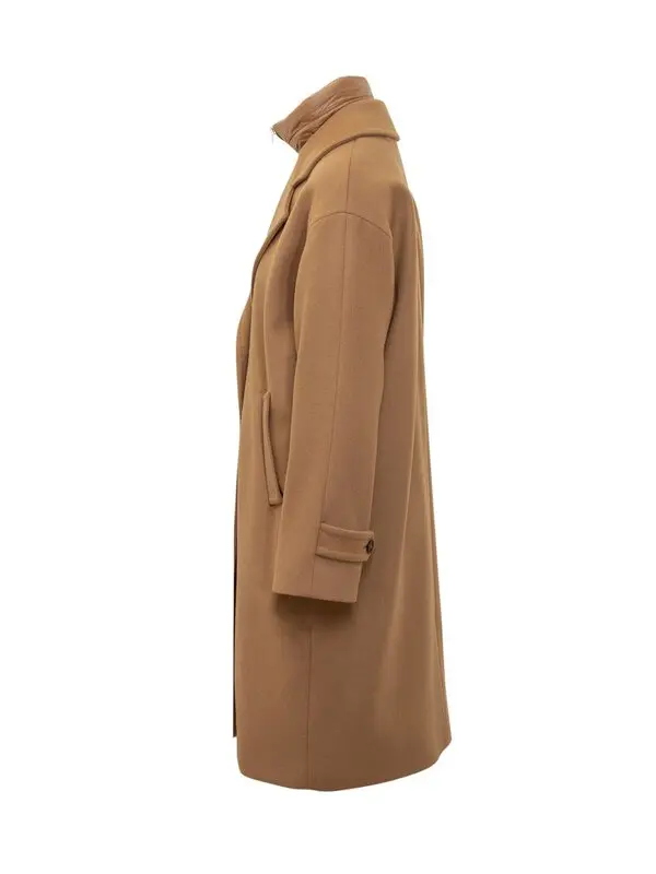 Herno Wool Coat With Removable Padded Insert - Beige