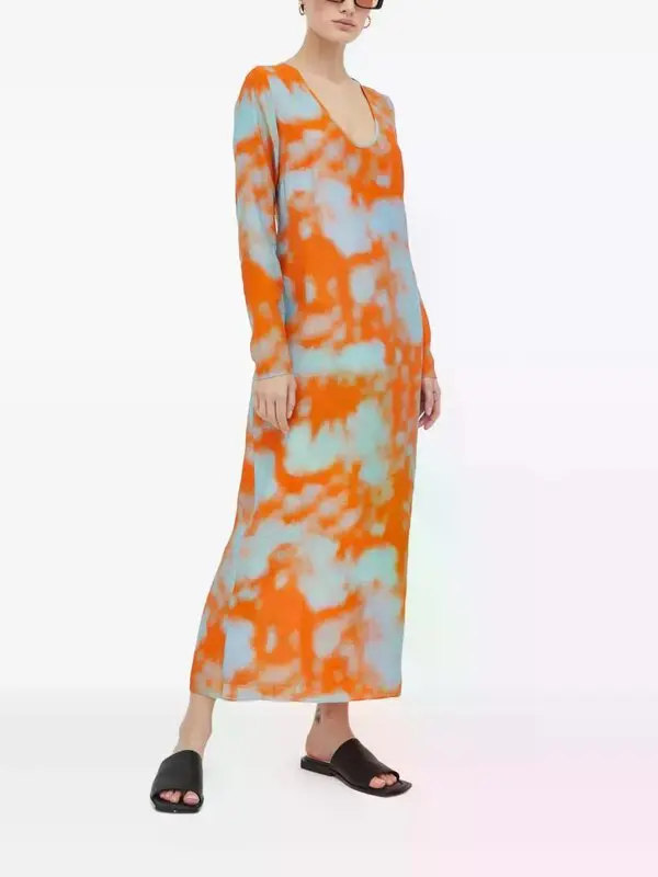 SAMSOE SAMSOE Long-sleeves Split Midi Dress