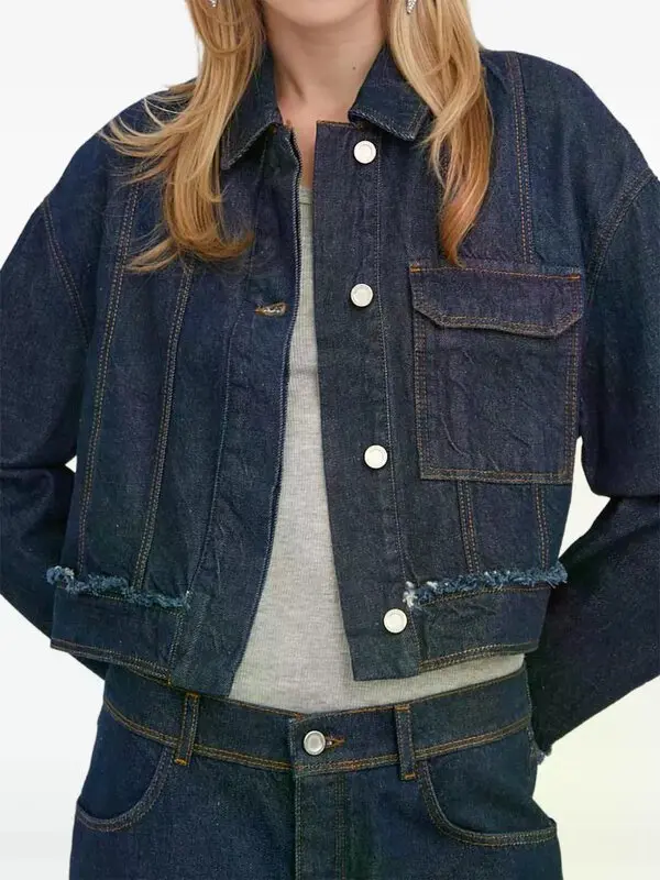Stine Goya Jacket With Frayed Trim - Blue