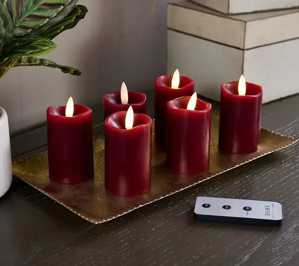 HOME REFLECTIONS Set Of 6 Flameless Votives - One-color