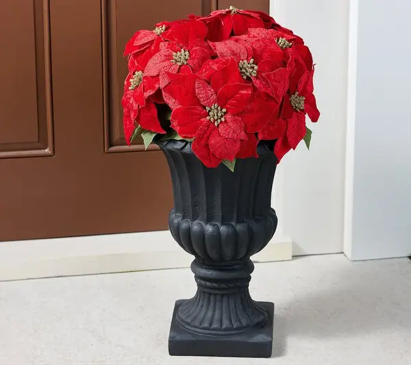 HOME REFLECTIONS 28' Faux Poinsettia In Urn - One-color