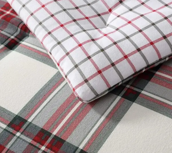 Eddie Bauer Serendipity Plaid Red Flannel Kingcomforter Set