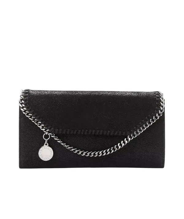 Stella McCartney Falabella Continental Chain Wallet - Black
