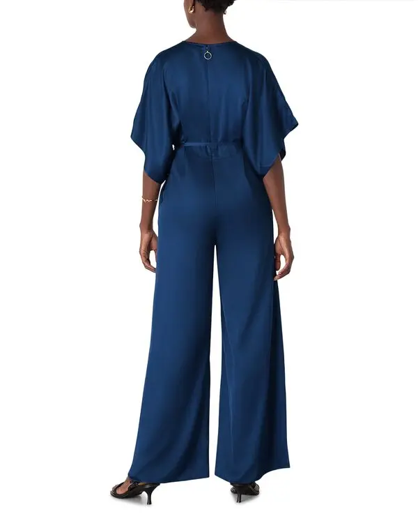 Whistles Satin Short Sleeve Jumpsuit