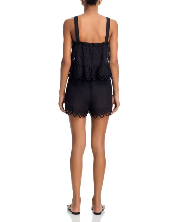 Ramy Brook Diane Lace Trim Shorts - Black