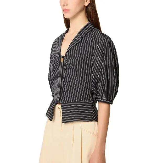Tresse Cropped Puff Sleeve Shirt