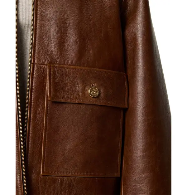 Tresse Leather Jacket With Storm Flap