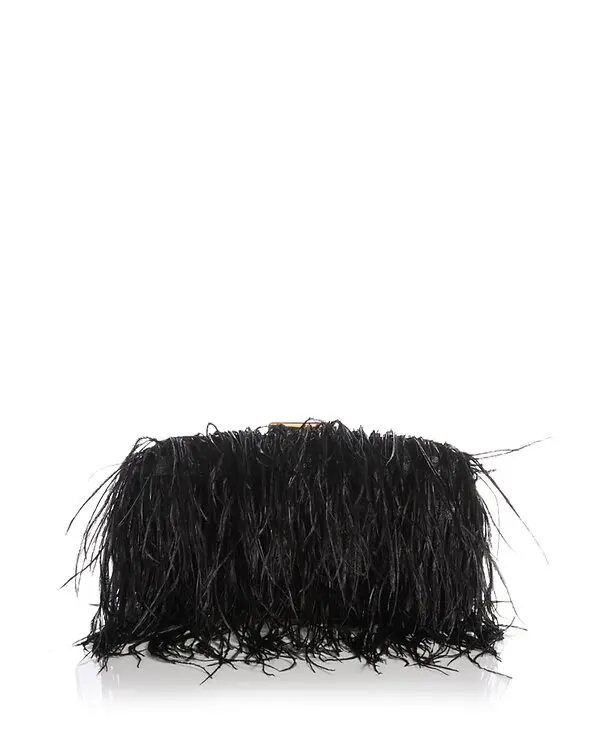 Aqua Feather Clutches - Black
