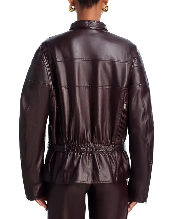 Helmut Lang Leather Moto Bomber Jacket