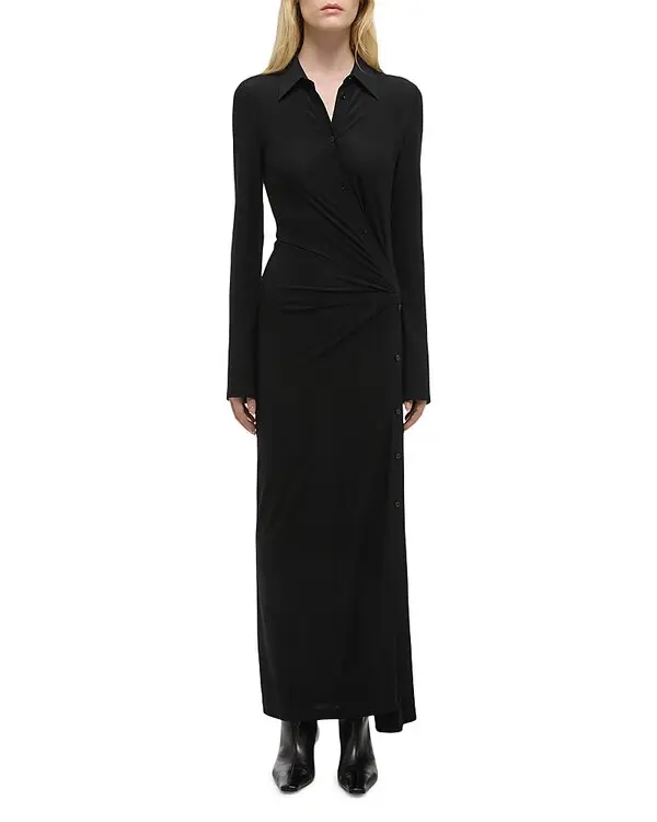 Helmut Lang Twisted Maxi Shirtdress - Black