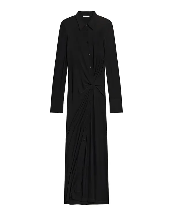 Helmut Lang Twisted Maxi Shirtdress - Black