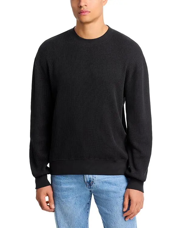Madewell Waffle Knit Crewneck Sweatshirt - Licorice