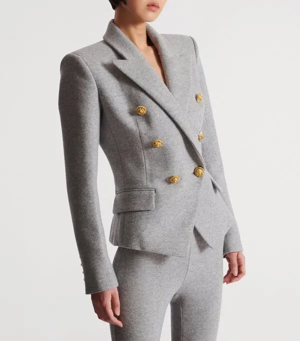 Balmain Wool-blend Double-breasted Blazer