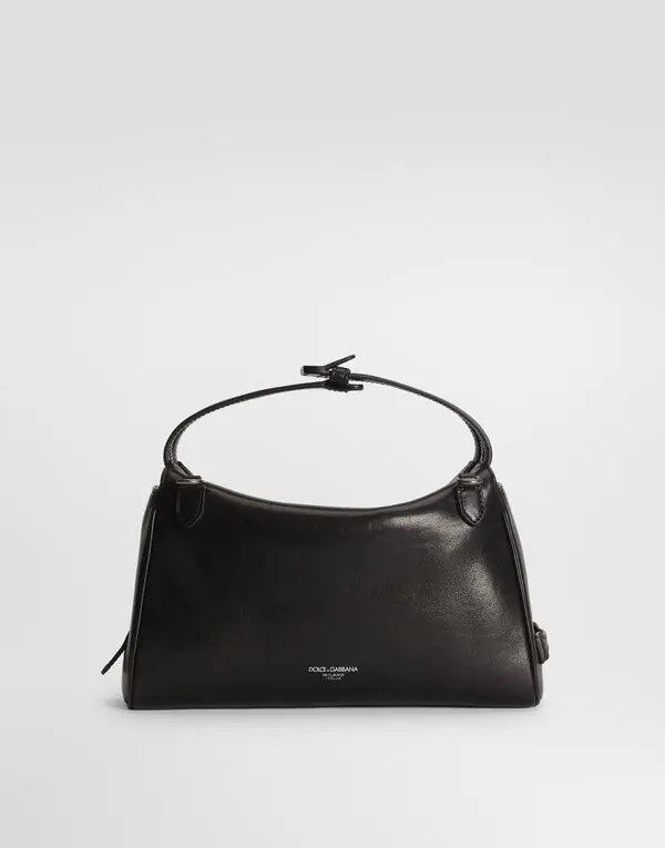Dolce & Gabbana Vittoria Tempesta Calfskin Shoulder Bag - Black