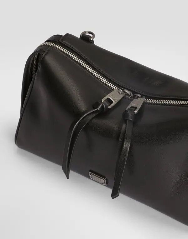 Dolce & Gabbana Vittoria Tempesta Calfskin Shoulder Bag - Black