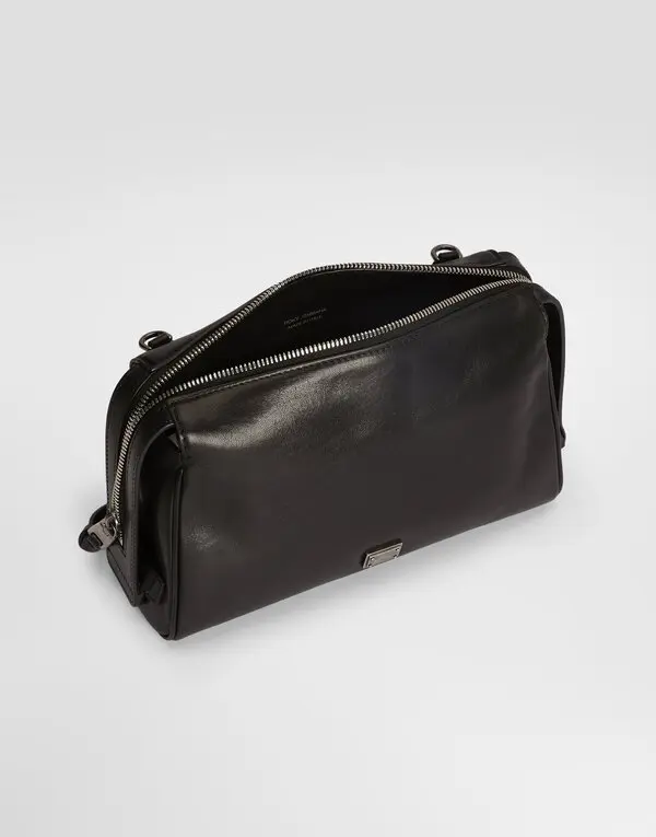 Dolce & Gabbana Vittoria Tempesta Calfskin Shoulder Bag - Black