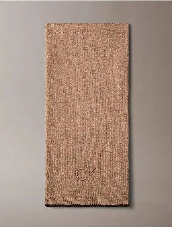 Calvin Klein Embossed Logo Tipped Scarf - Amphora