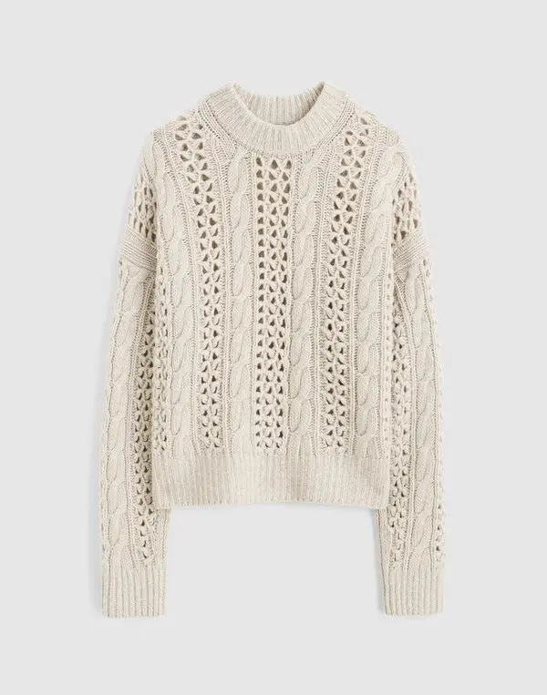 Madewell Marled Cable-knit Sweater