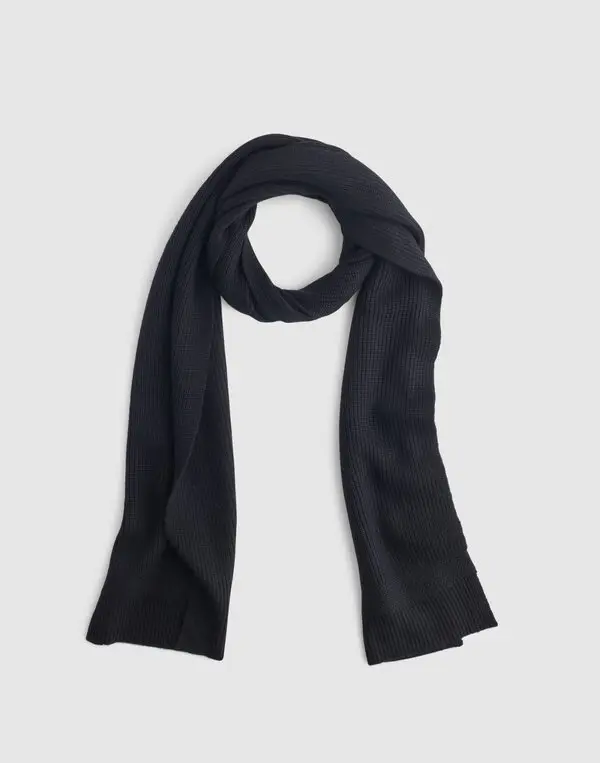 Madewell Knit Scarf In Wool Blend - Black